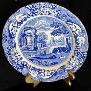SPODE BLUE ITALIAN Glossy Scalloped Blue Dinner Plate, Each Sold ...