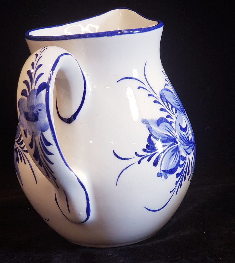 BLUE DELFT Pottery PITCHER Vintage Dutch Water Milk or Wine - Etsy