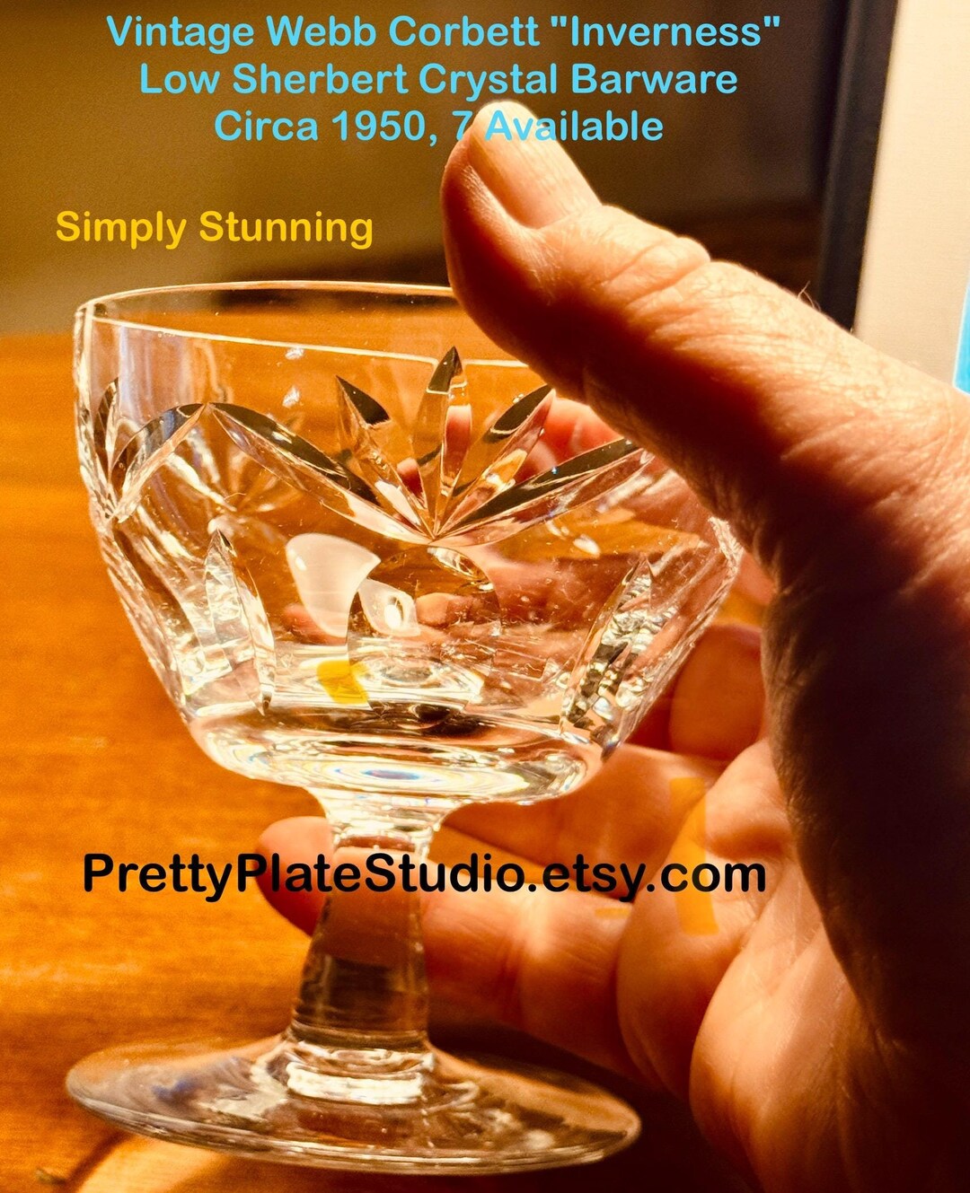 Vintage Webb Corbett Inverness Crystal Sherbet Glass, Circa 1950 - Etsy