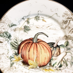 WILLIAMS SONOMA Plymouth PUMPKIN Salad Plates, Set of 4, Thanksgiving ...
