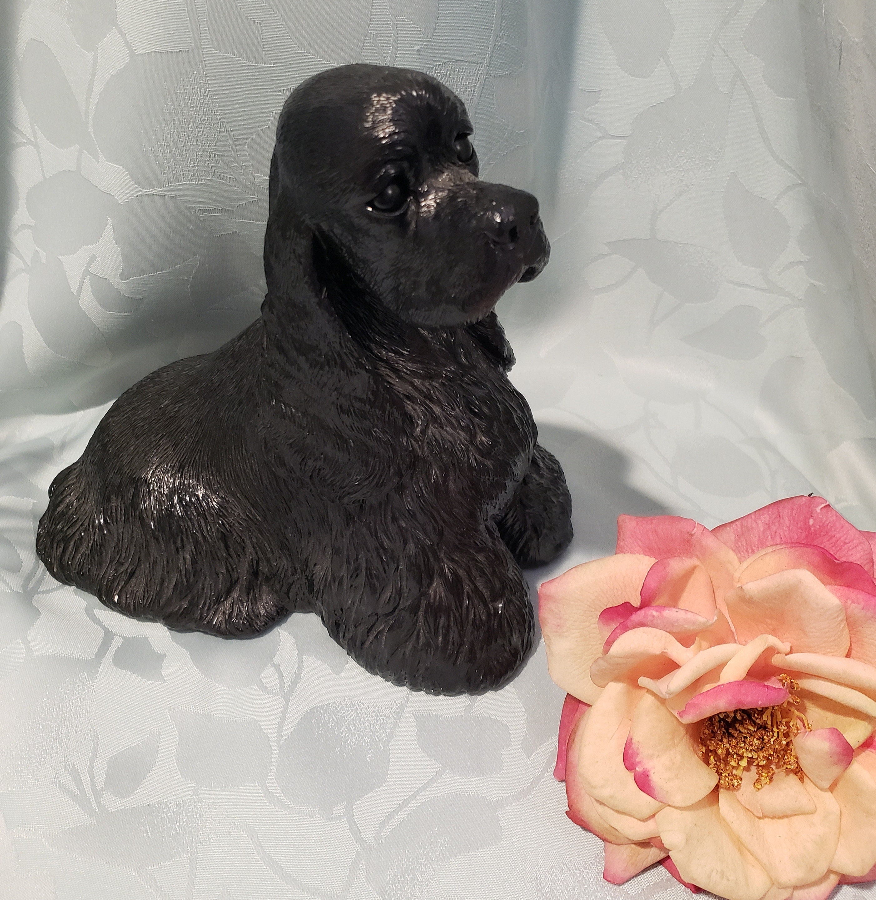 Large Black Resin English Cocker Spaniel Figurine Soulful - Etsy