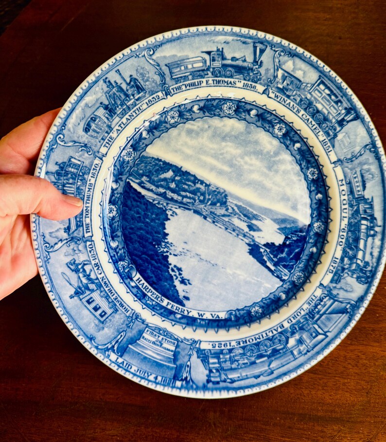 LAMBERTONS harpers Ferry Train Centenary Plate 1827-1927: BALTIMORE ...