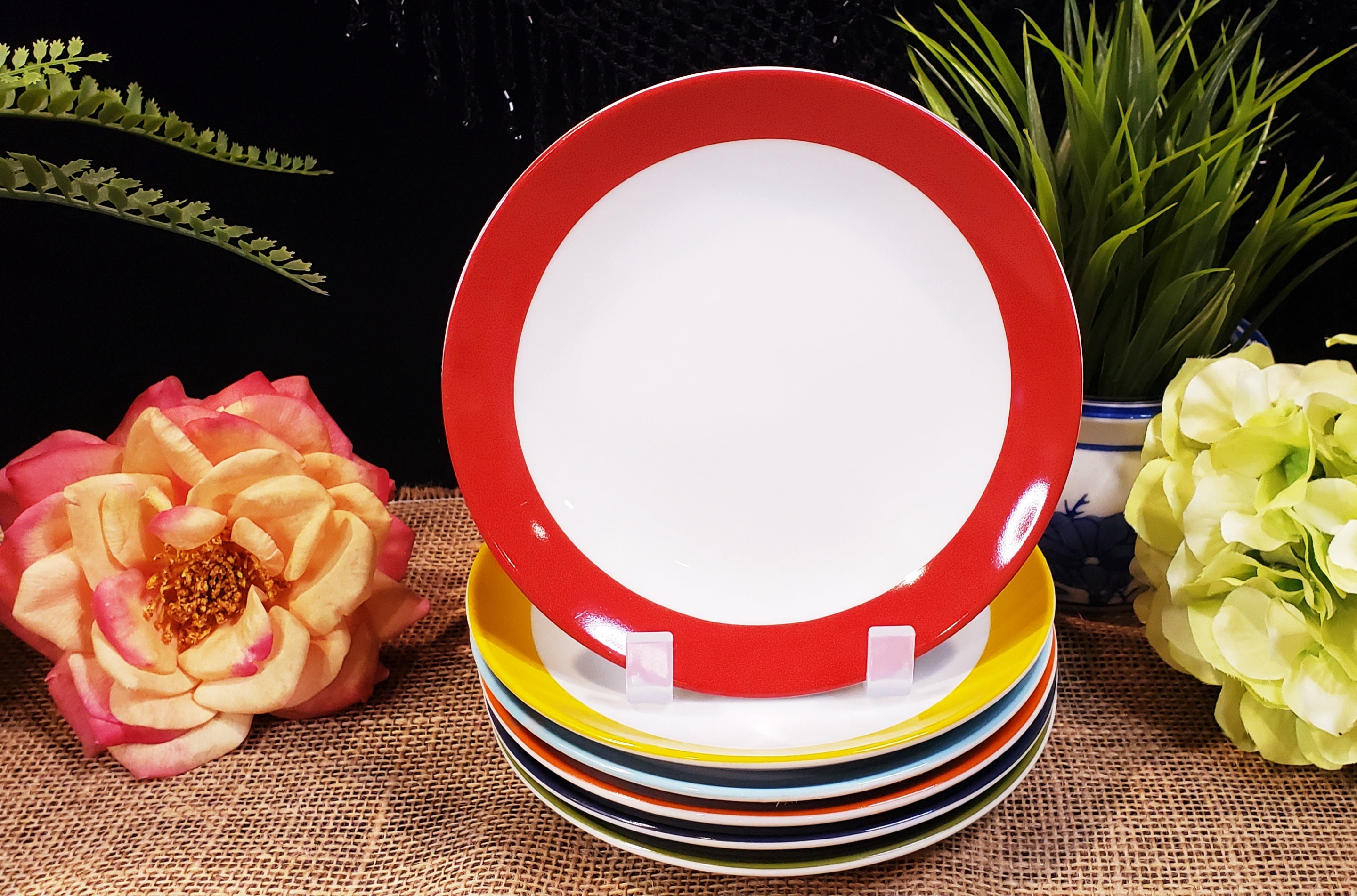 Crate & Barrel Color Banded Appetizer Tidbit or Dessert - Etsy