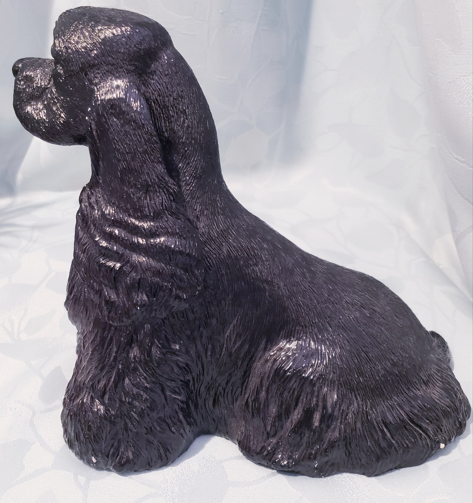 Large Black Resin English Cocker Spaniel Figurine Soulful - Etsy