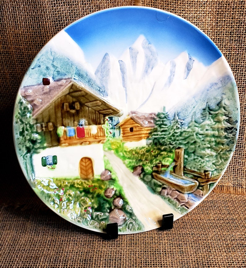 Vintage West Germany Alpine Collector Plates, Decorative Glossy ...
