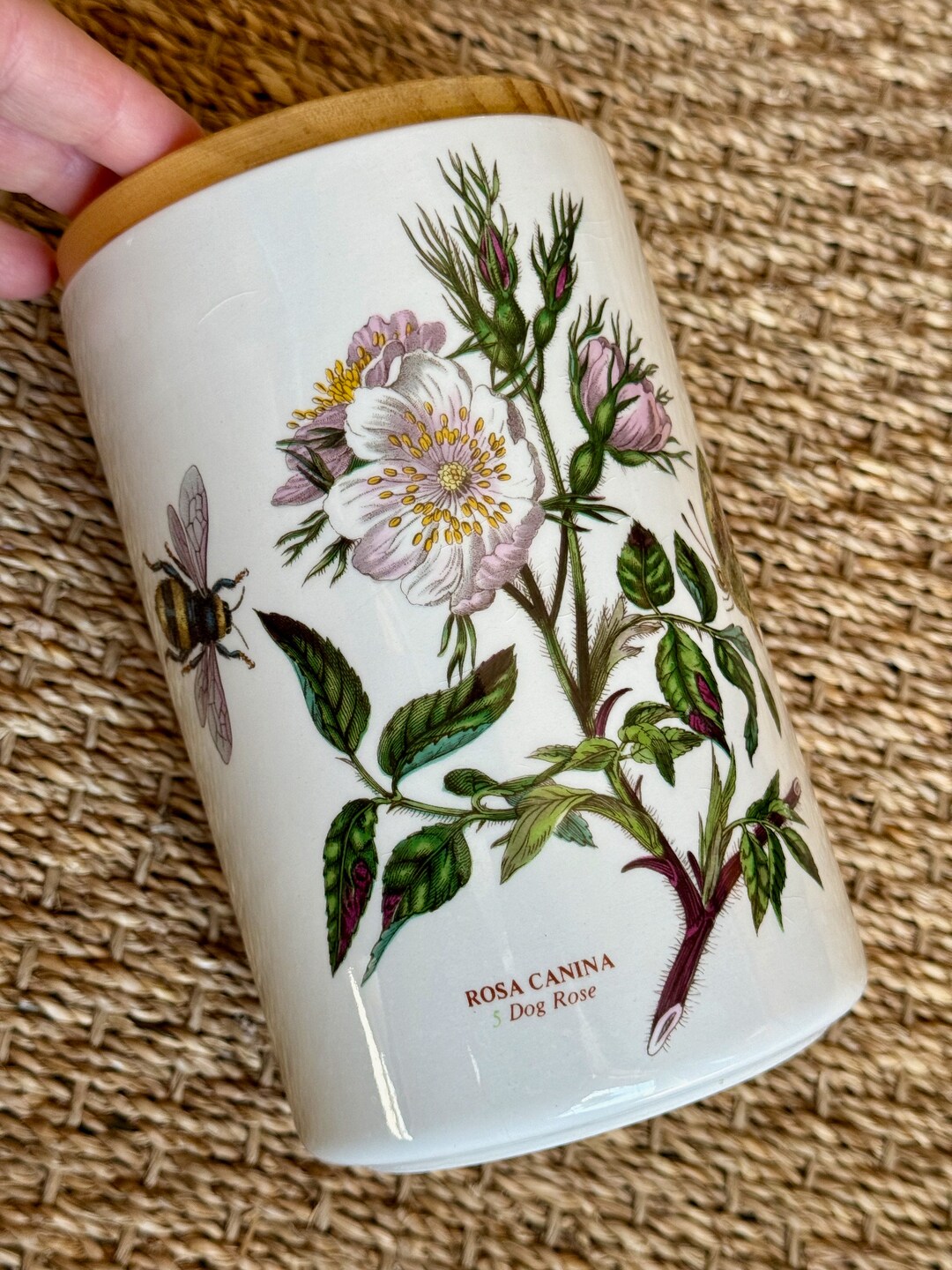 PORTMEIRION BOTANIC GARDEN Dog Rose Canister, 7 Inches Tall, Kitchen ...