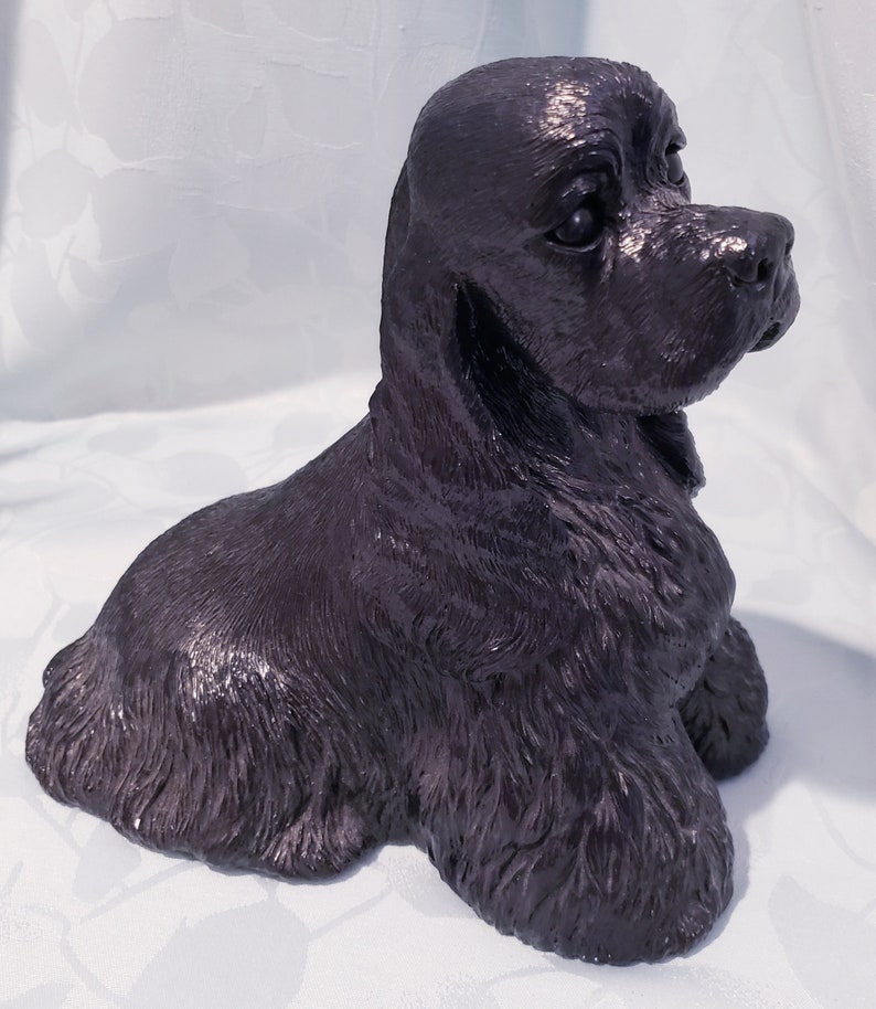 Large Black Resin English Cocker Spaniel Figurine Soulful - Etsy