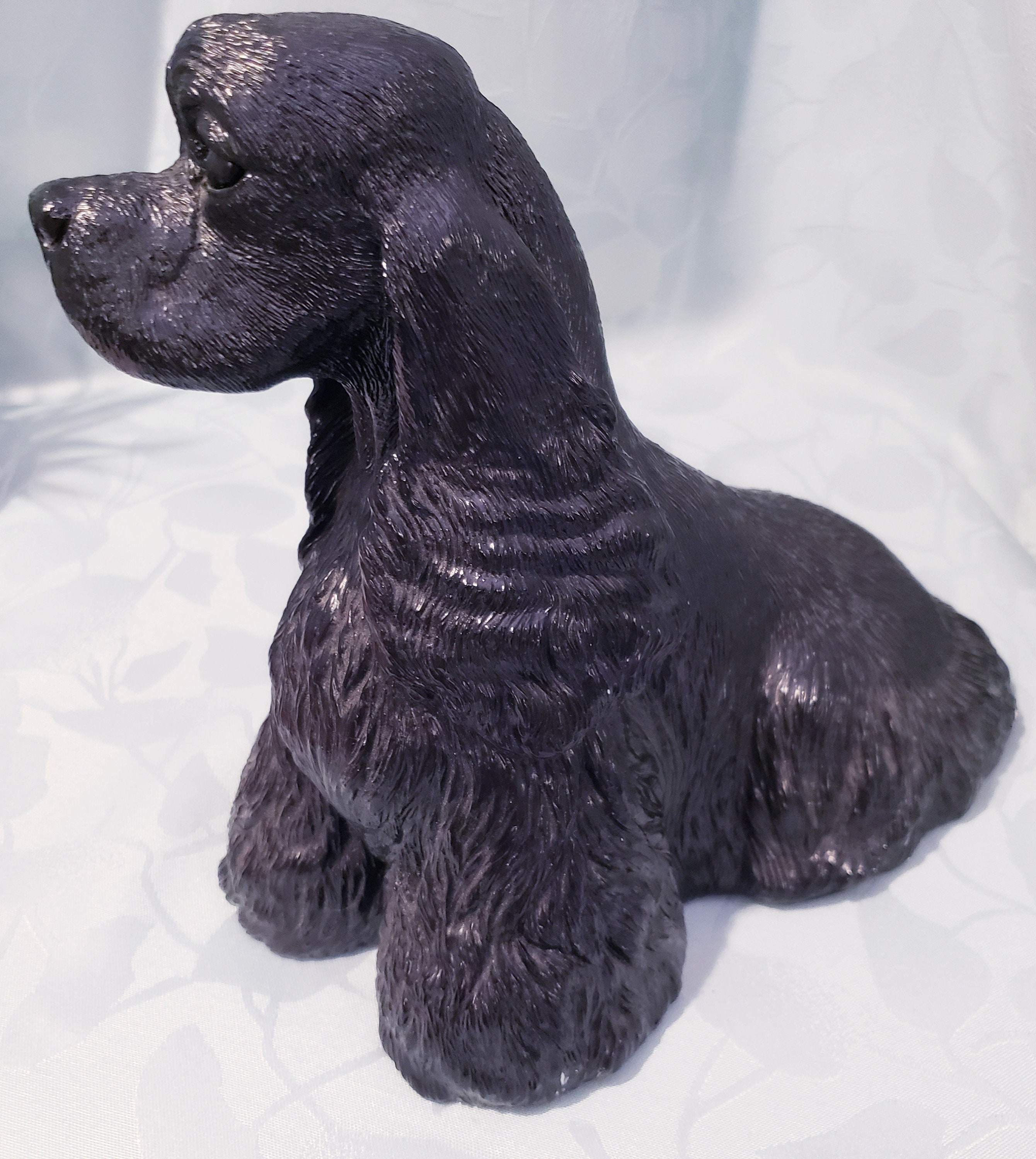 Large Black Resin English Cocker Spaniel Figurine Soulful - Etsy