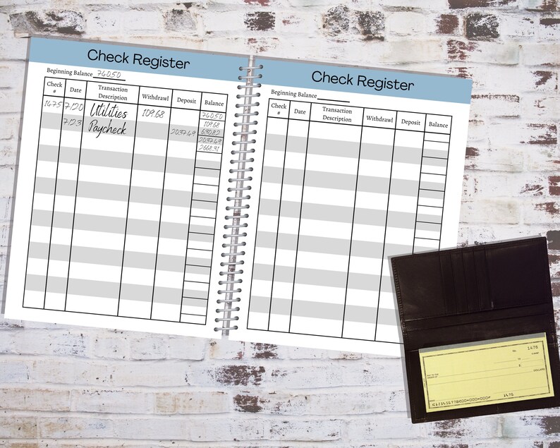 Check Register, Checkbook Register, Large Print Check Register ...