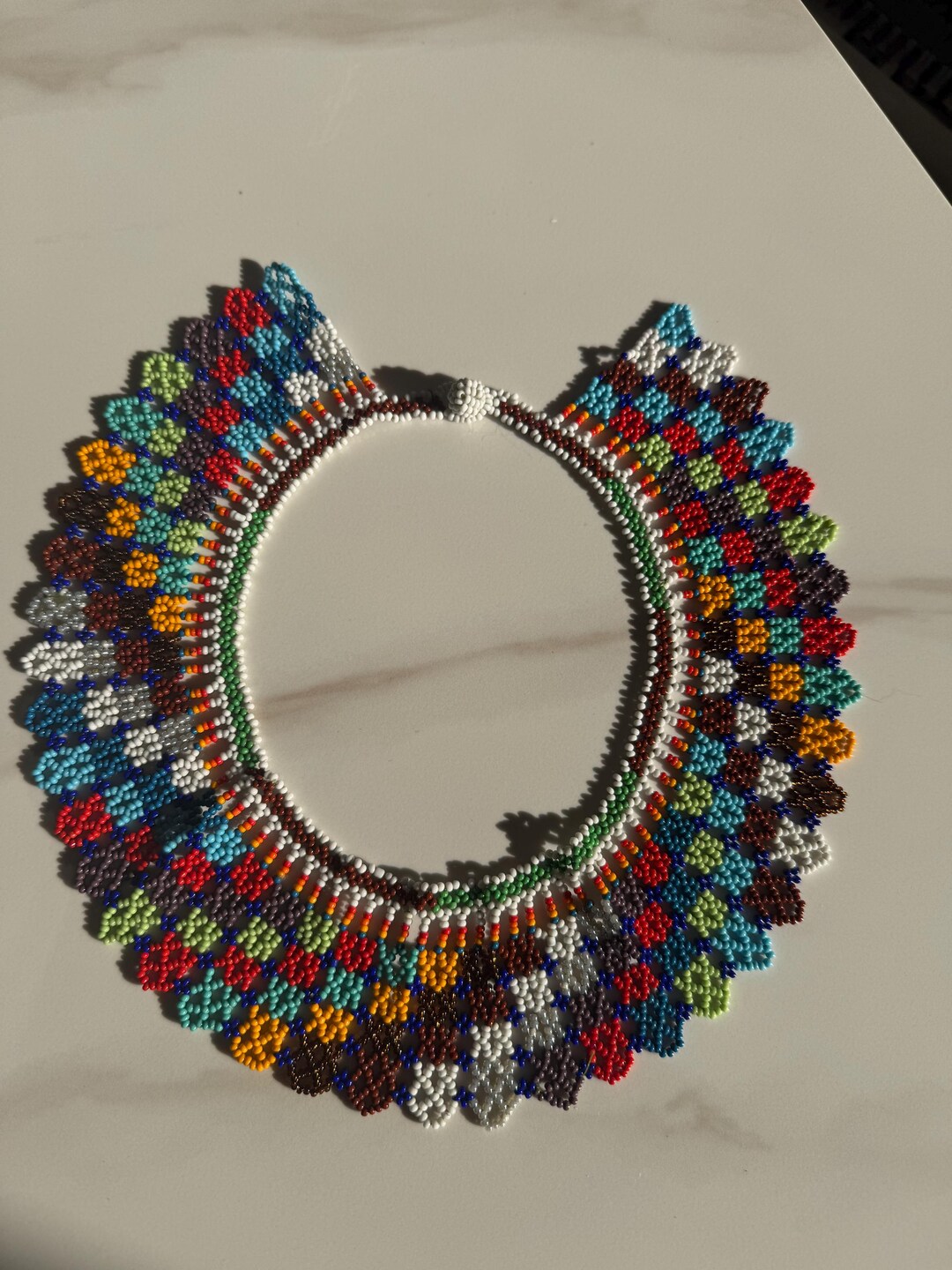 Native Tribal Beaded Necklace- Oaxaca Teal - Etsy