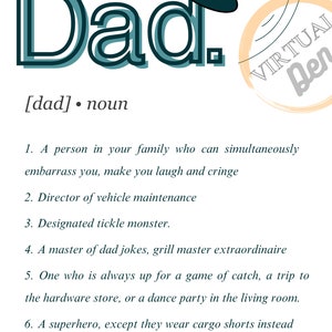 Printable Dad Definition, Dictionary, Fathers Day Gift, Father Quote ...