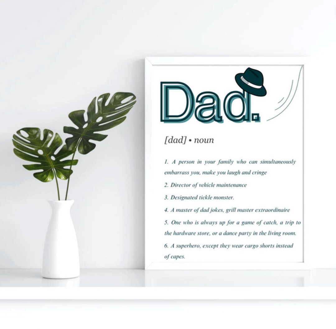 Printable Dad Definition, Dictionary, Fathers Day Gift, Father Quote ...