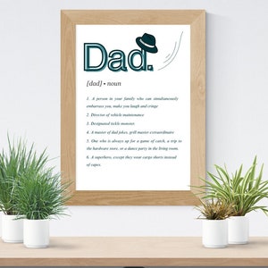 Printable Dad Definition, Dictionary, Fathers Day Gift, Father Quote ...