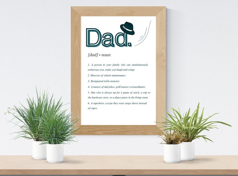 Printable Dad Definition, Dictionary, Fathers Day Gift, Father Quote ...