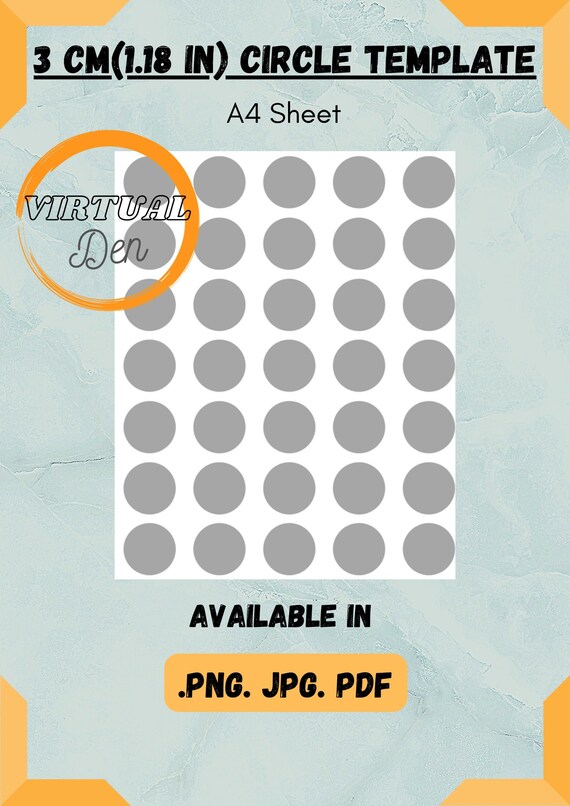 1.18in 3cm Circle Template Blank Template PDF JPG PNG | Etsy