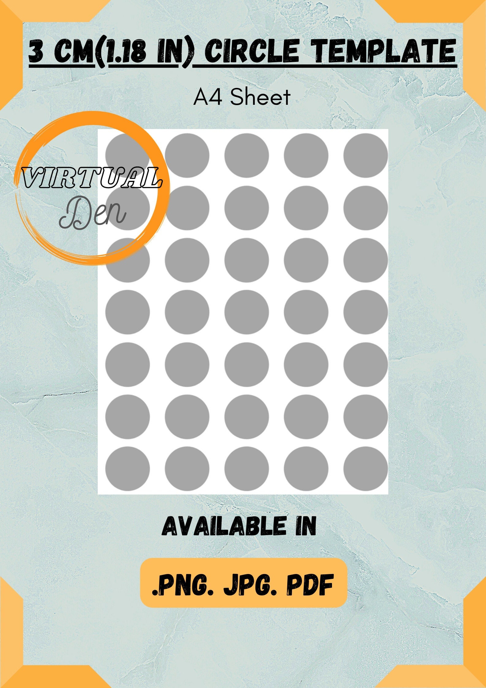 1.18in 3cm Circle Template Blank Template PDF JPG PNG Round Sticker ...