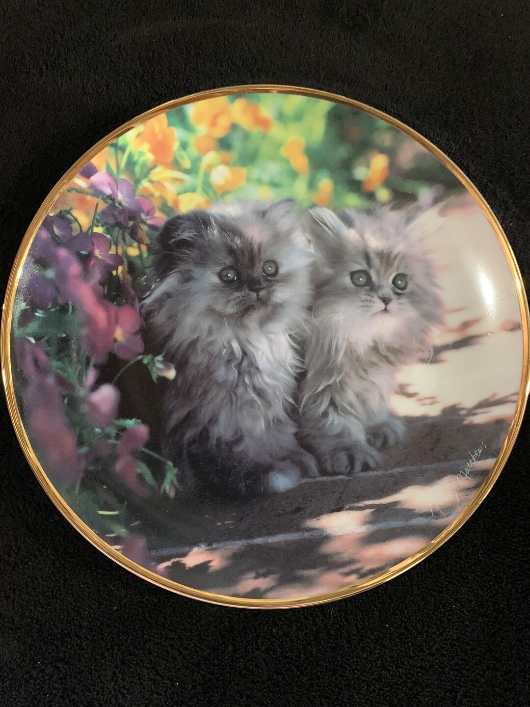 Vintage 1990s Cat Plate, Sitting Pretty, Nancy Matthews Art Plate ...