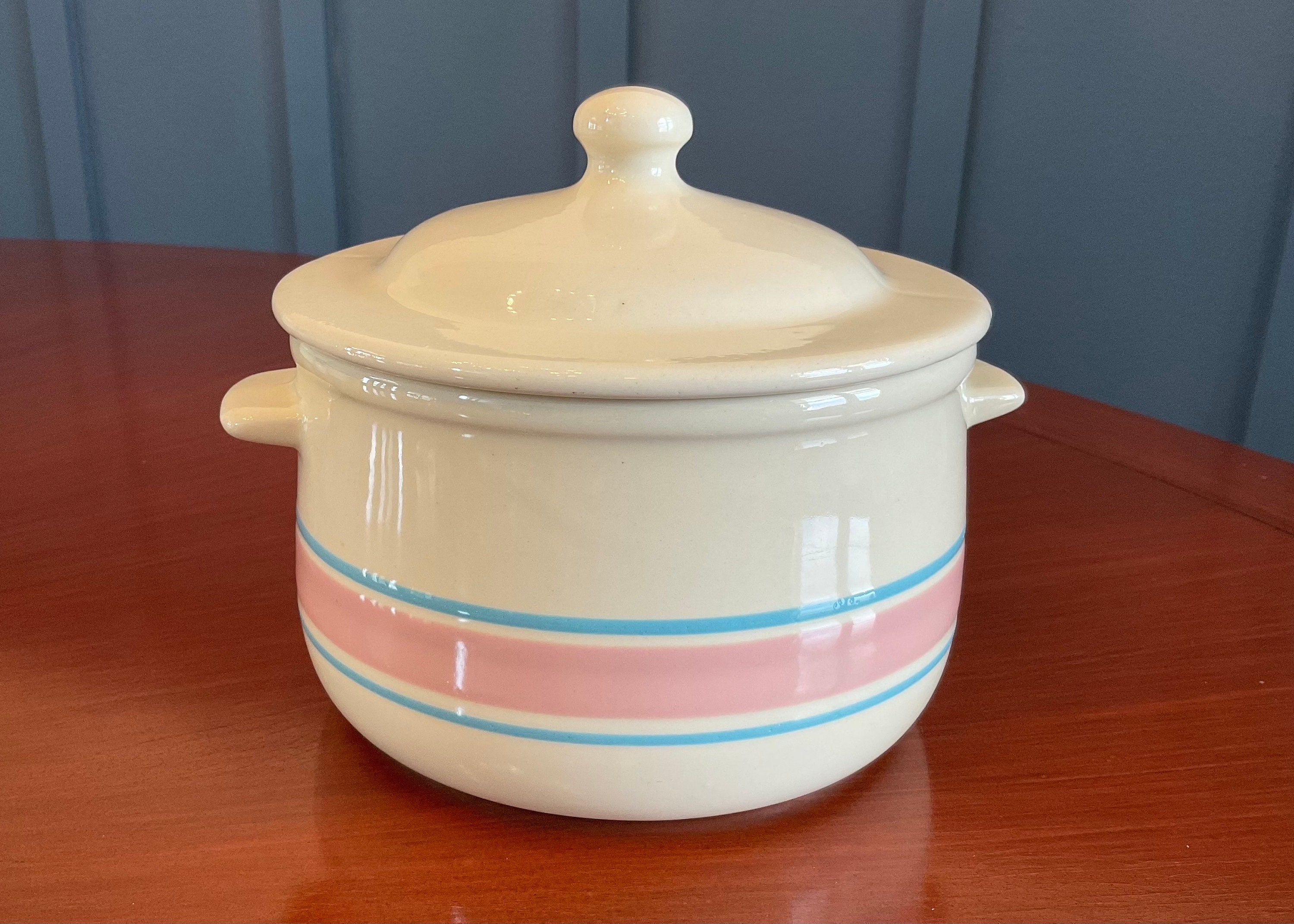 Vintage Mccoy Stonecraft Pink and Blue Stripes Casserole Soup - Etsy