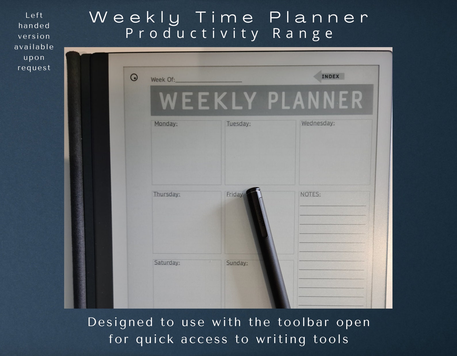 Remarkable Re-usable Minimalistic Weekly Planner - Fully Hyperlinked ...