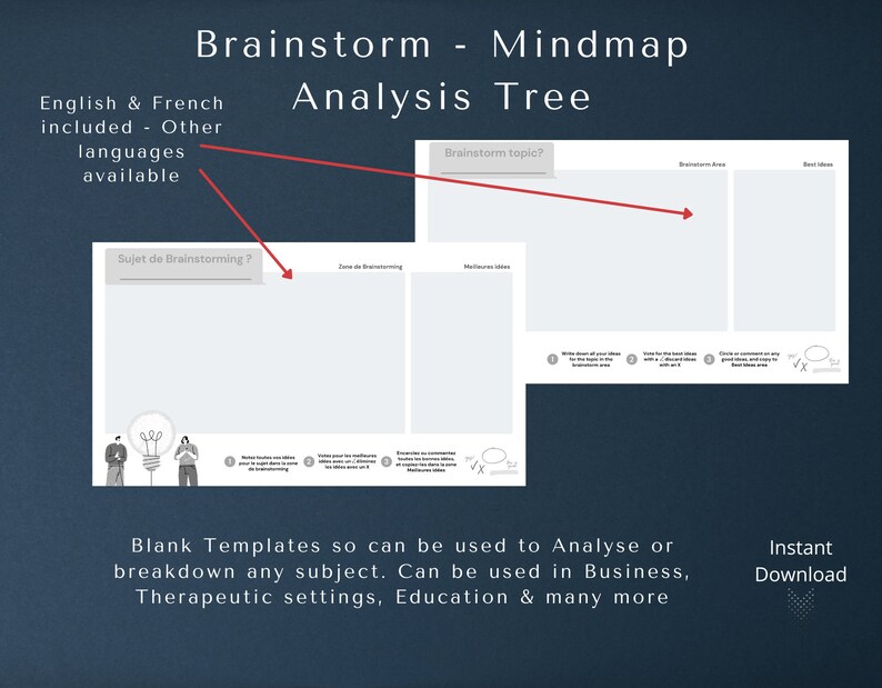 Remarkable Blank Mind Map, Brainstorm, Analysis Trees, Pdf Instant ...