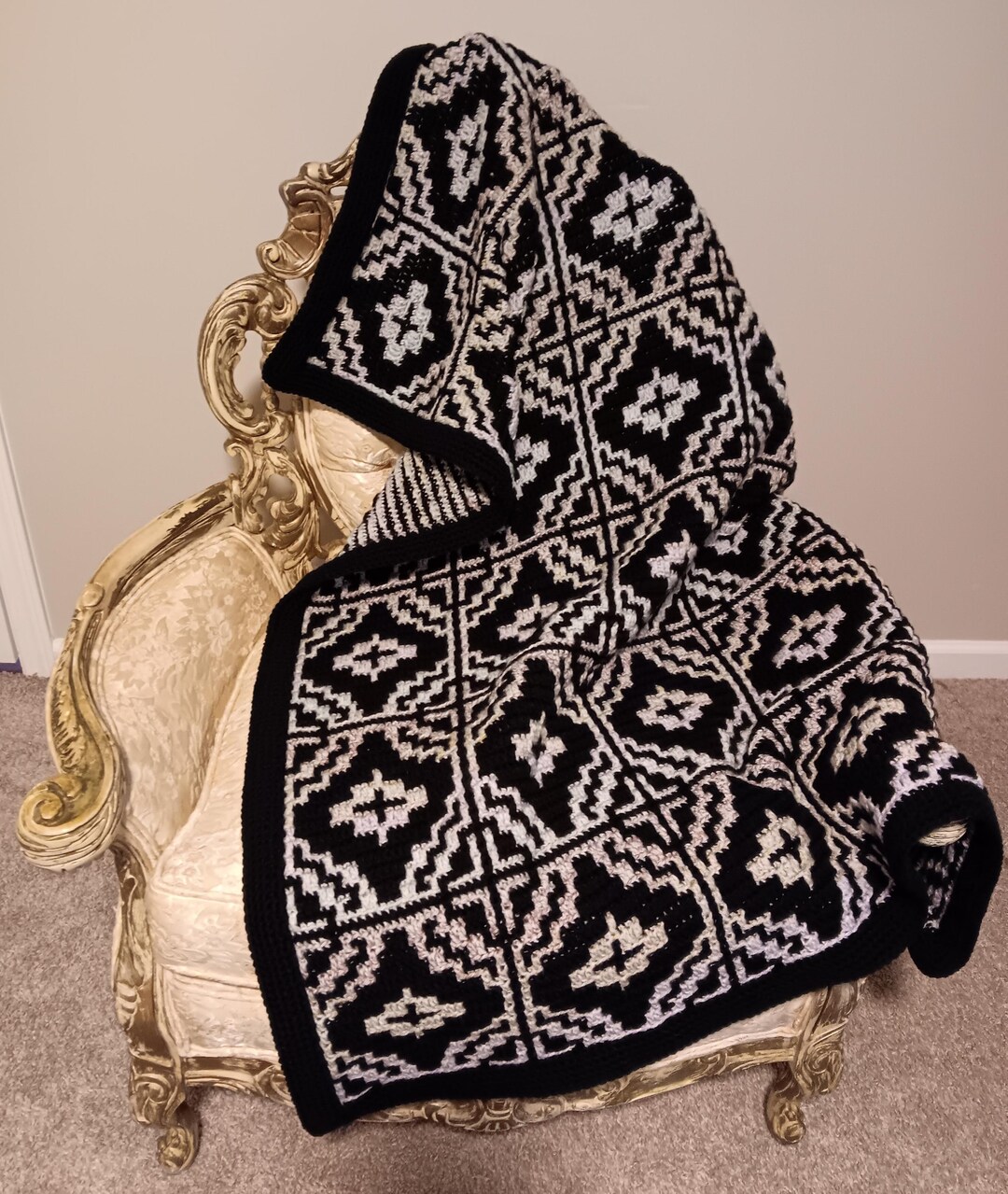 Bulka Mosaic Overlay Crochet Afghan Pattern - Etsy