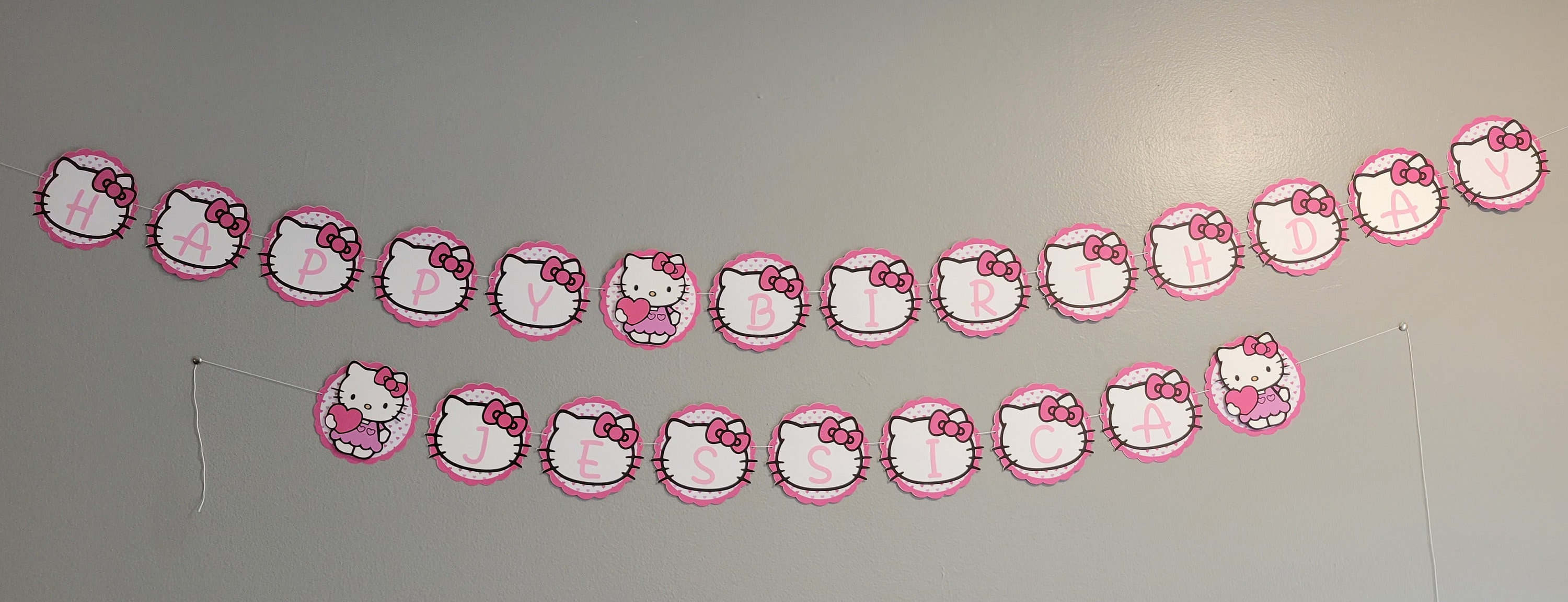 Hello Kitty Birthday Banner - Etsy