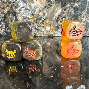Pikachu Dice Pokemon Inspired D6 Pick & Choose RPG Dnd Gaming ...