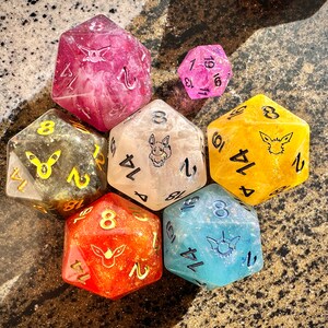 SHINY Gengar Pokemon Inspired PROTOTYPE Limited Polyset Dice Set D6 D20 RPG Dnd Gaming ...
