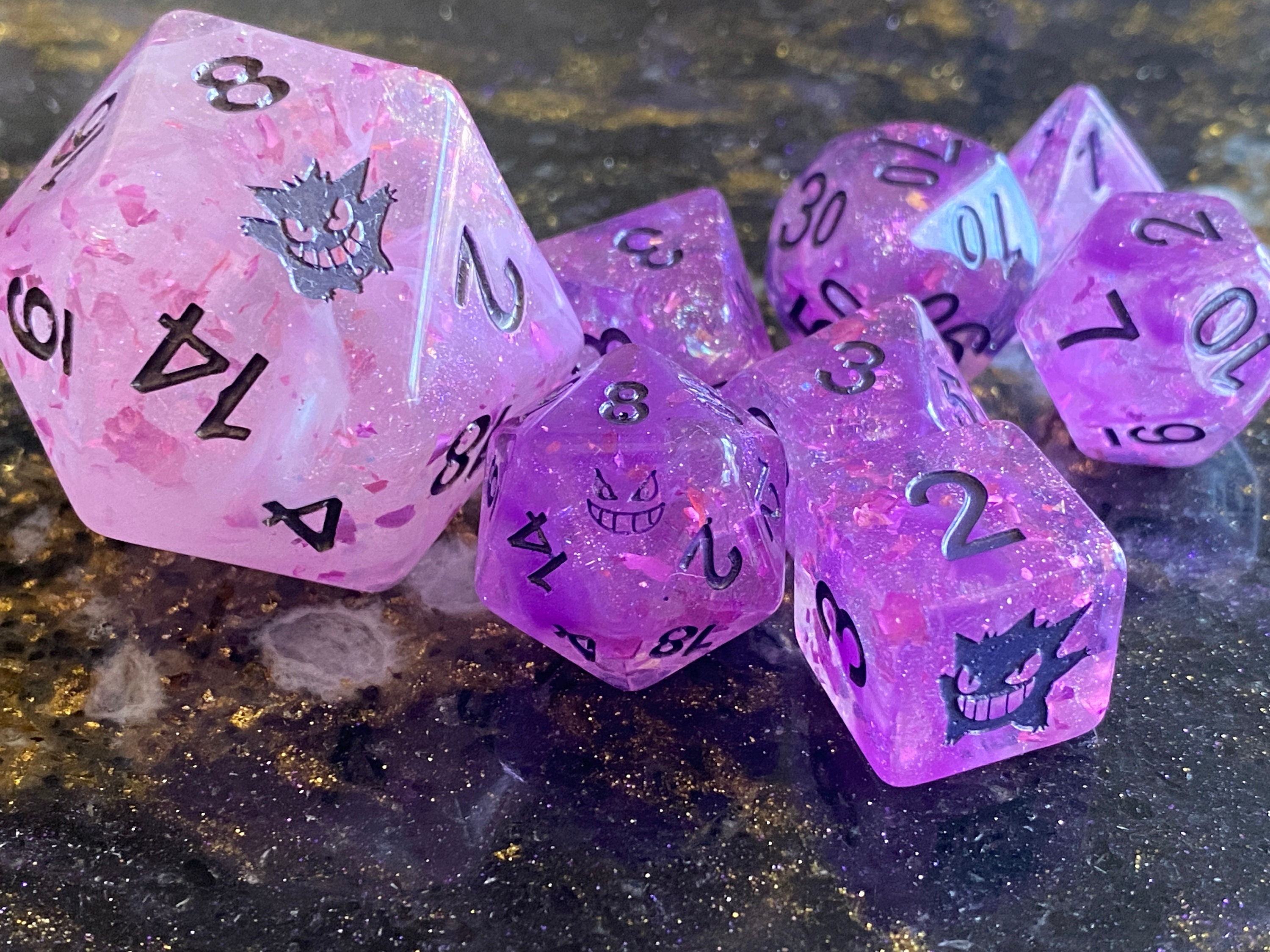 GENGAR Pokemon Inspired Limited Custom Polyset Dice Prototype - Etsy ...