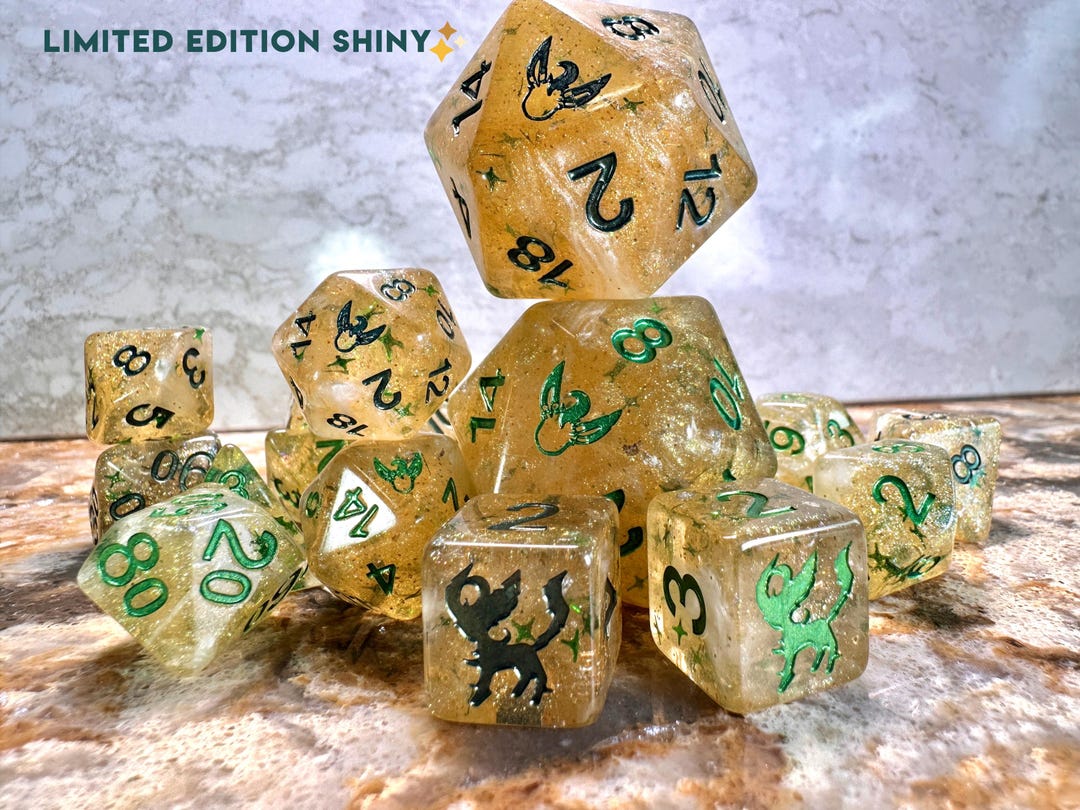 Leafeon Polydice Giga D20 Dice Pokemon Inspired Polyset Custom Set ...