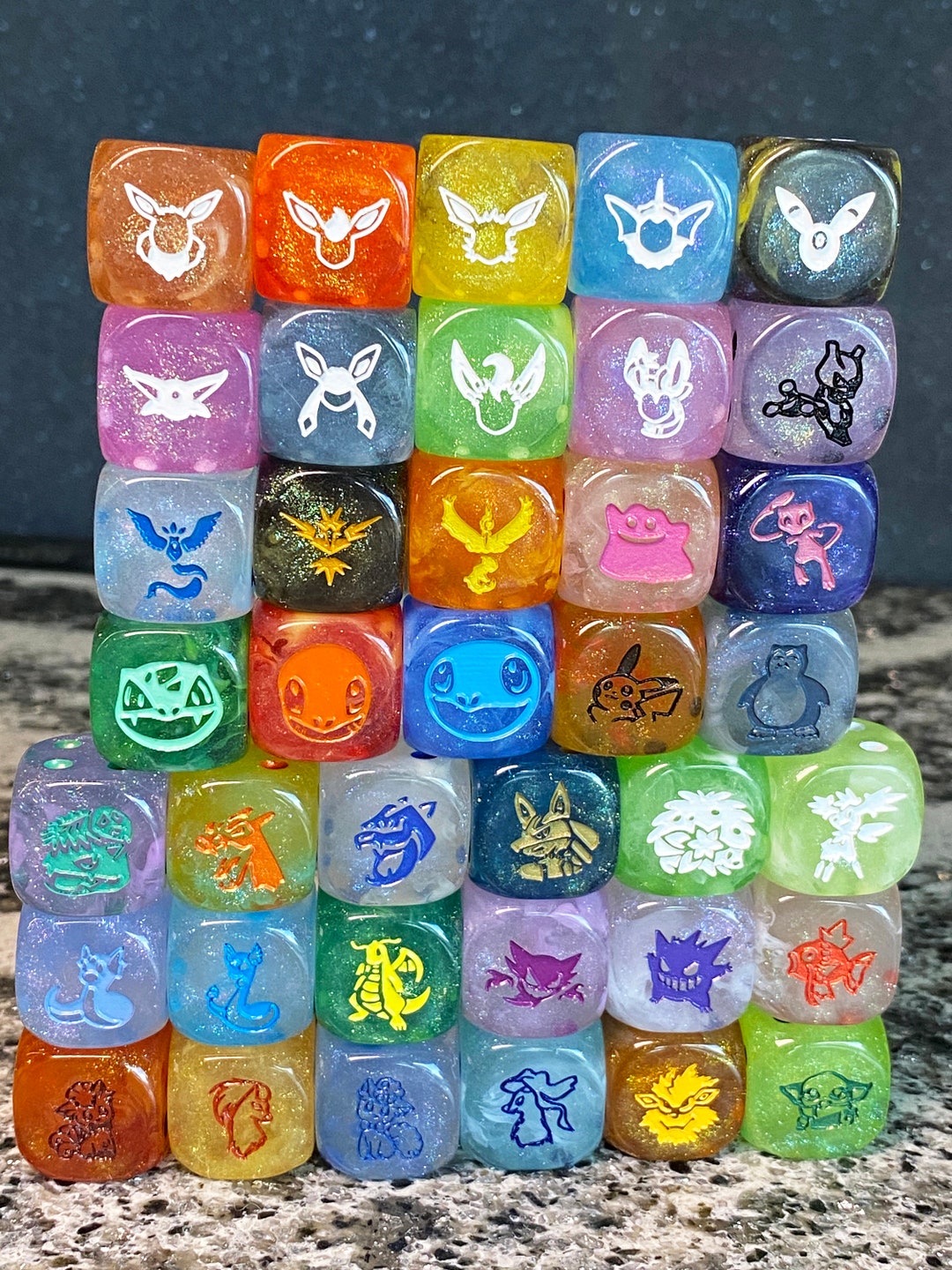 Pokemon Dice Inspired D6 Complete Collection Enamel Pins Rpg Dnd ...