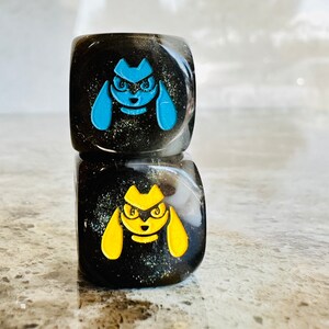Pokemon Lucario Riolu Dice Inspired D6 RPG Dnd Gaming Polyhedral Custom ...