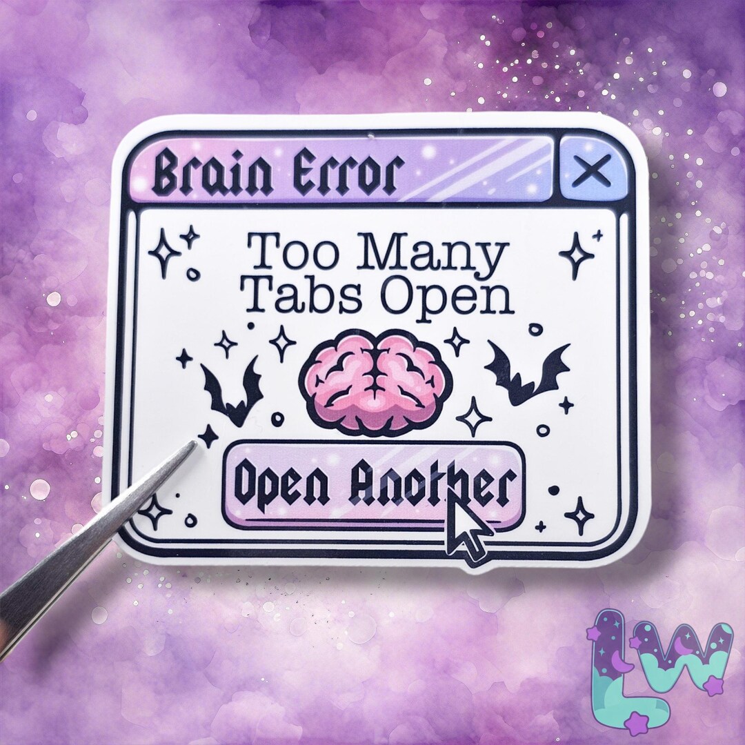 Brain Error Sticker, Cute Pastel Goth Stickers for Neuro Spicy People ...