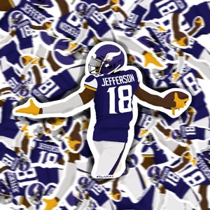 Justin Jefferson Minnesota Vikings NFL Football Sticker - Etsy