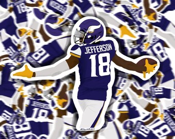 Justin Jefferson Catch Glossy Sticker 3, Water Resistant Laptop and ...