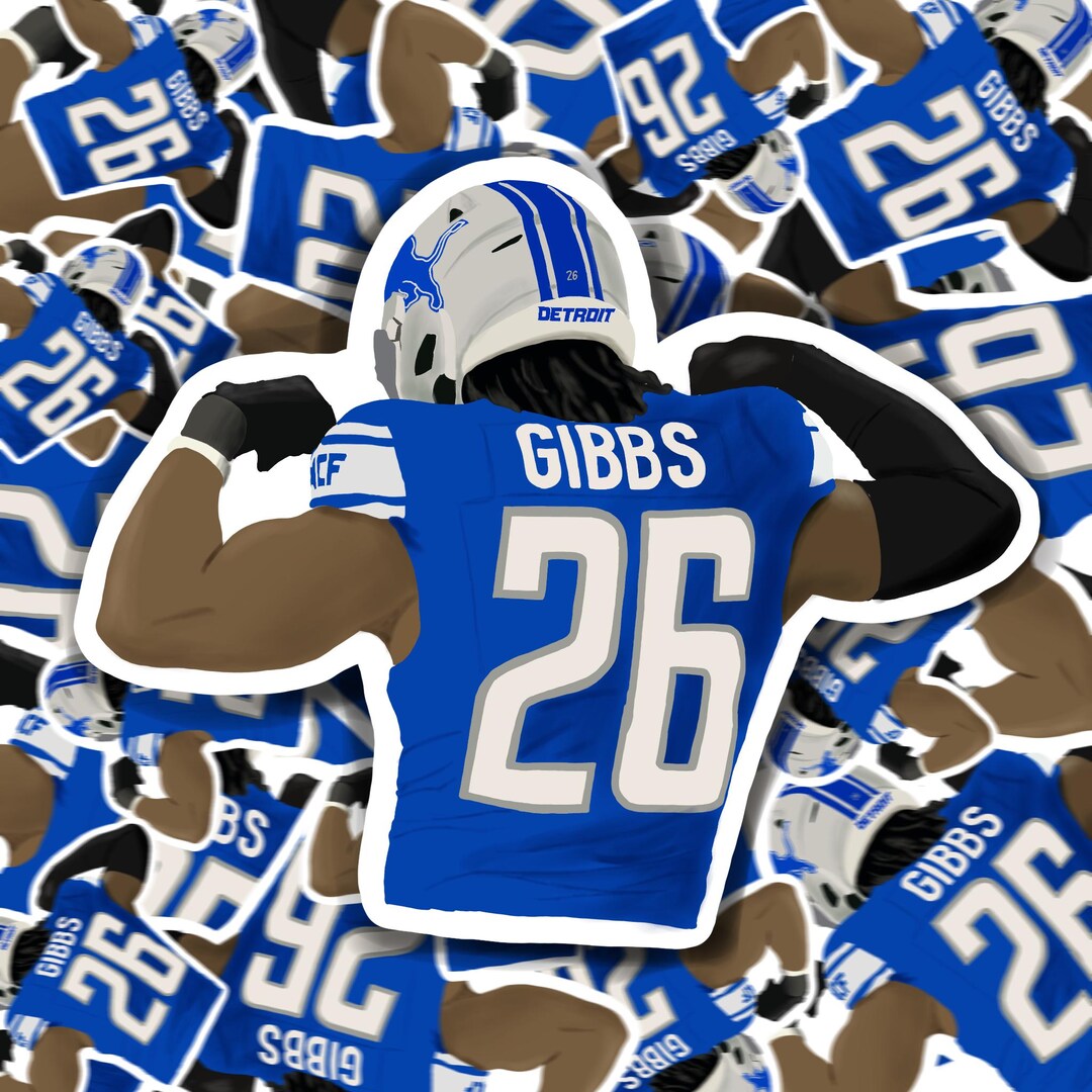 Jahmyr Gibbs Detroit Lions NFL Football Vinyl Sticker - Etsy