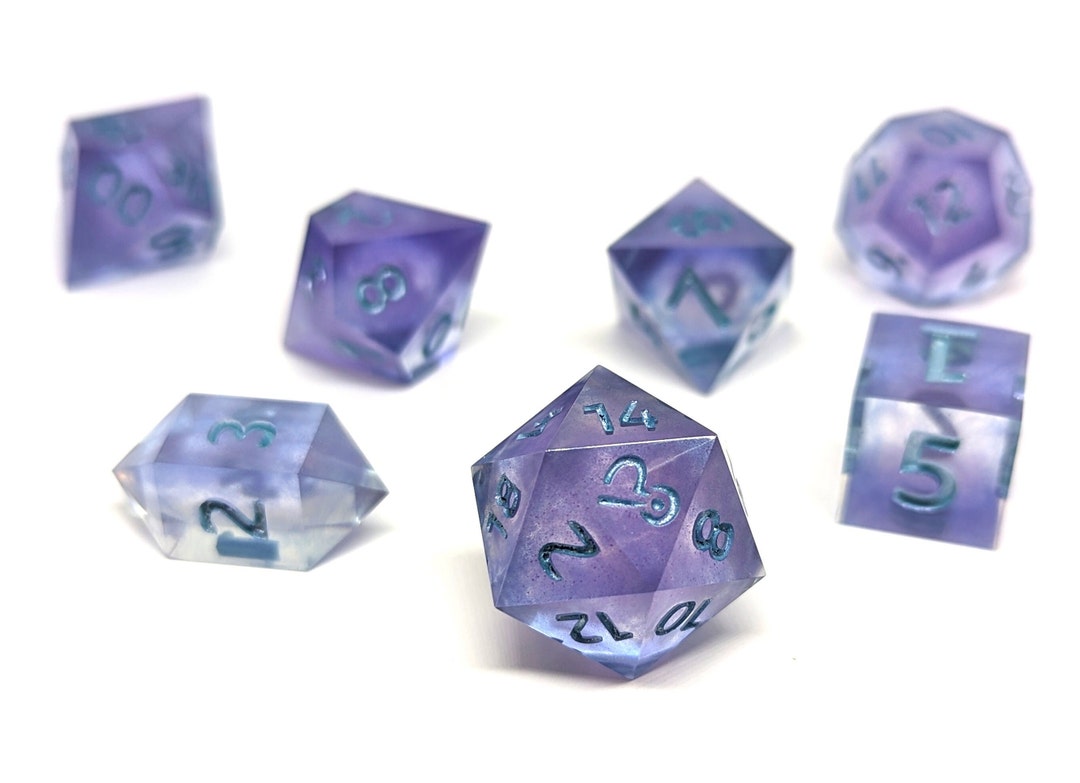 Forbidden Jelly (glow in the Dark) | Handmade 7 Piece Dice Set | Sharp ...