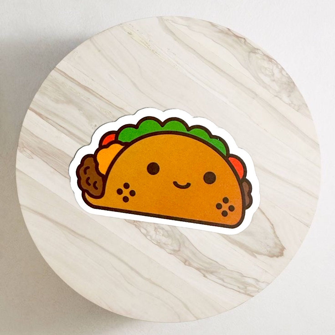 Cute Taco Sticker Taco Sticker Taco Vinyl Decal for Laptops, Water ...