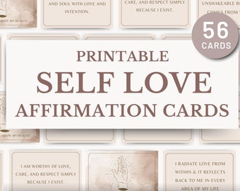 Self Love Affirmation Cards: 56 Printable Cards (digital Download) - Etsy