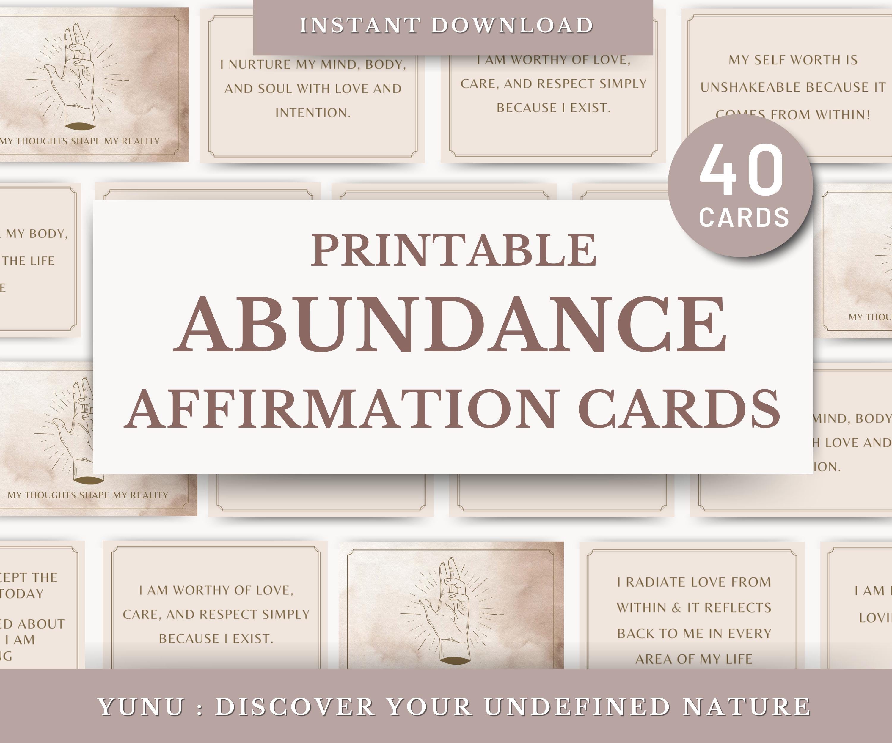 Printable Abundance Affirmation Cards, Money Manifestation Cards, Money ...