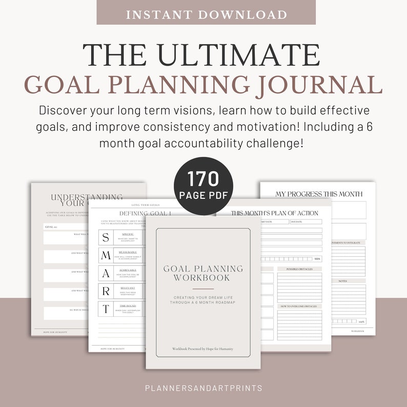The Ultimate Goal Planning Workbook Journal Entries Goal - Etsy