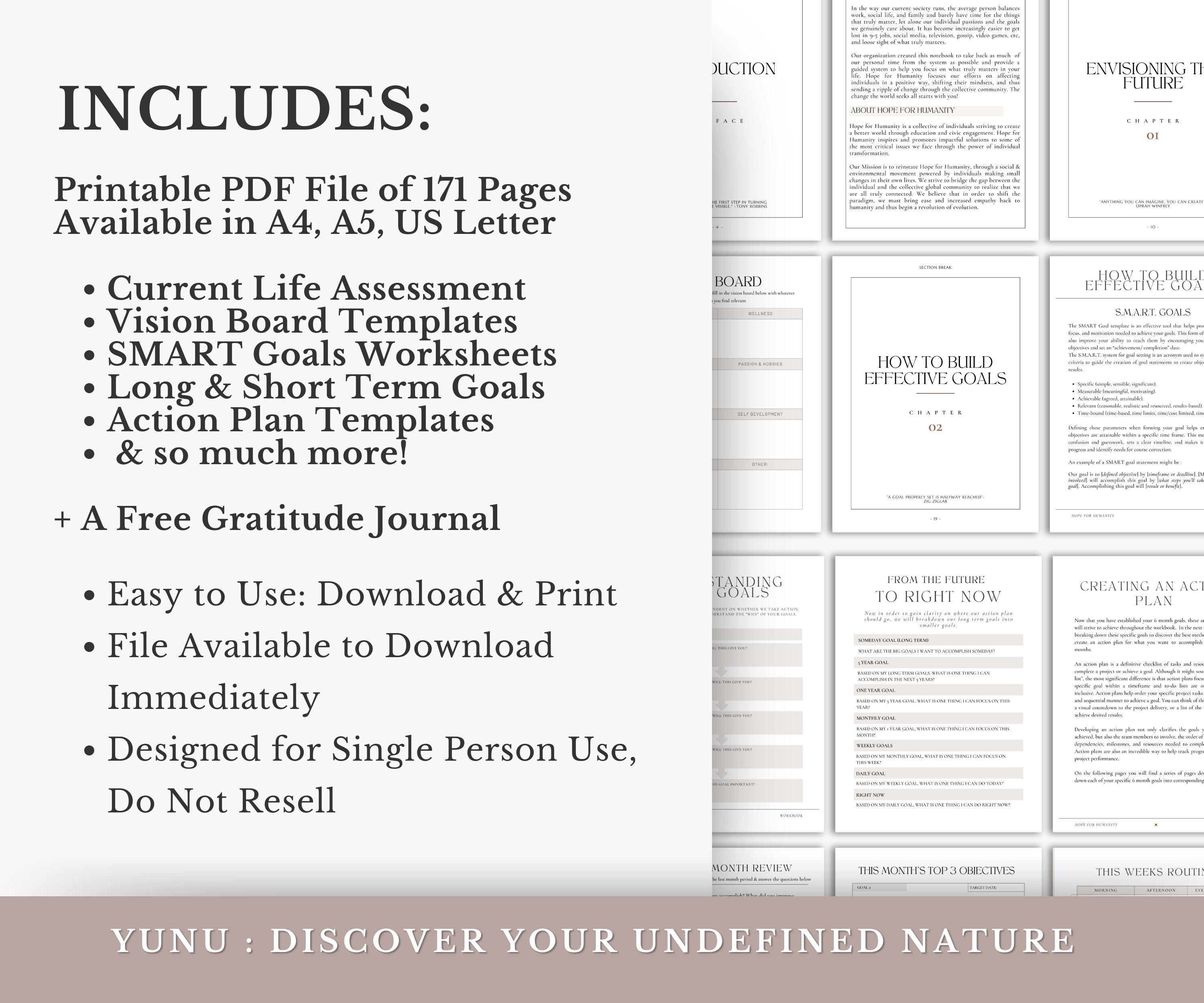 The Ultimate Goal Planning Workbook || Journal Entries || Goal Setting ...