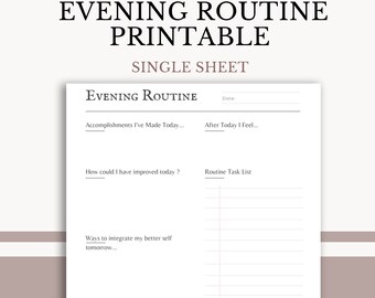 Night Routine Checklist - Etsy