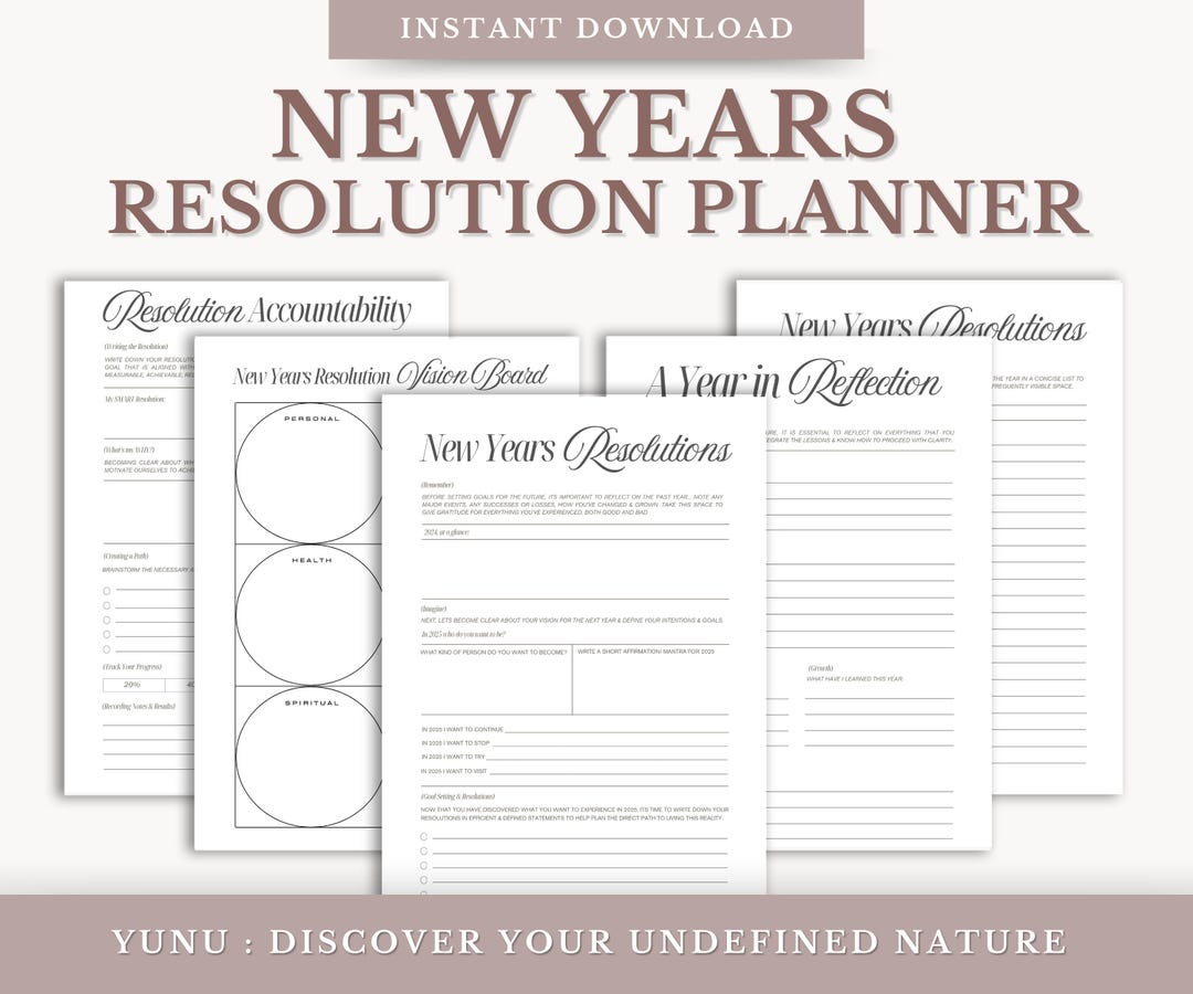 The Ultimate New Years Resolution Planner, Printable Resolution ...
