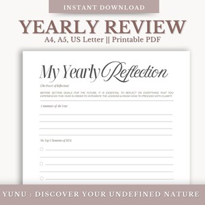 Yearly Reflection Worksheet: Printable Annual Review (PDF Download) - Etsy