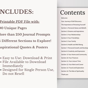 Printable Self Discovery Workbook, Guided Journal Prompts for Self ...