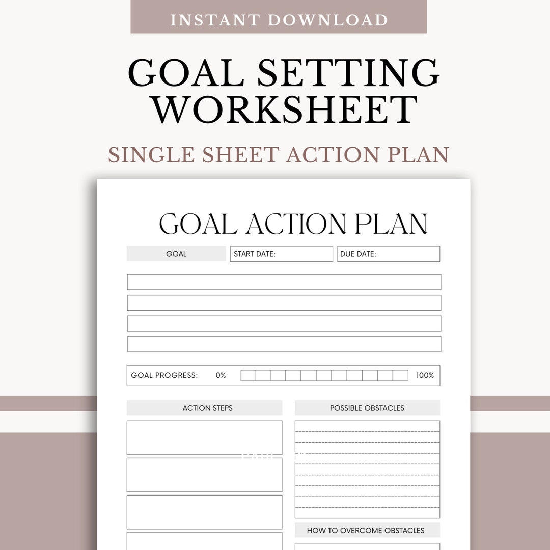 Goal Planning Worksheet|| Goal Setting || Organizational Tools ...