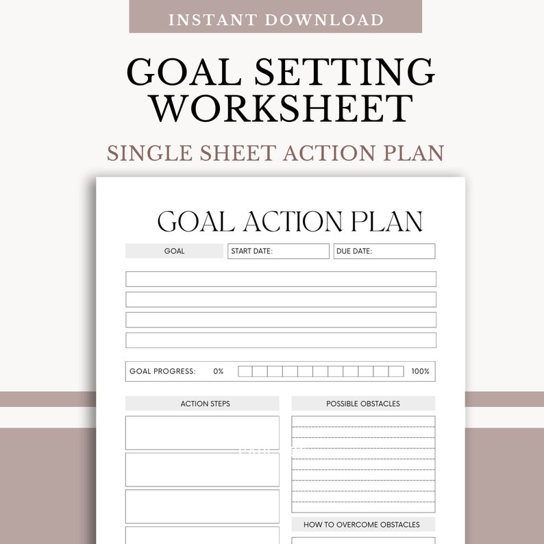 Goal Planning Worksheet|| Goal Setting || Organizational Tools ...