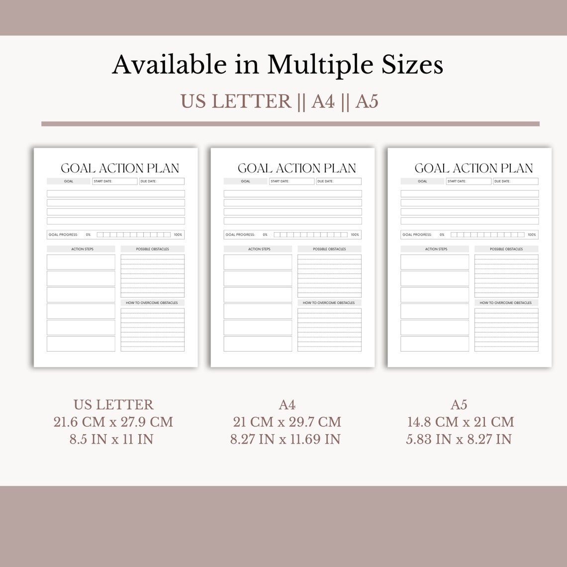 Goal Planning Worksheet|| Goal Setting || Organizational Tools ...