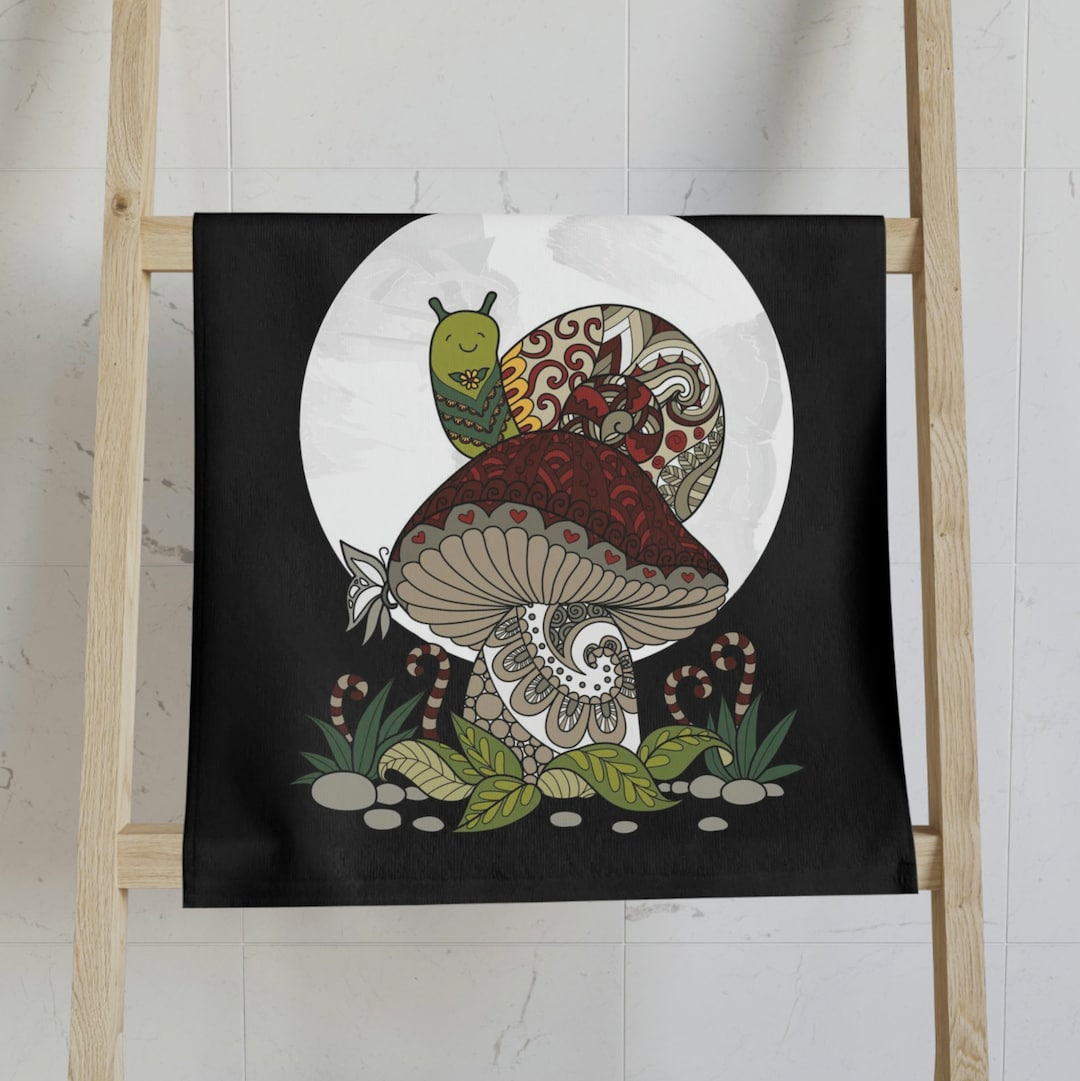 Hand Towel for Bathroom snail Tangle Bathroom Hand Towel Cottagecore Bathroom Decor Mushroom ...